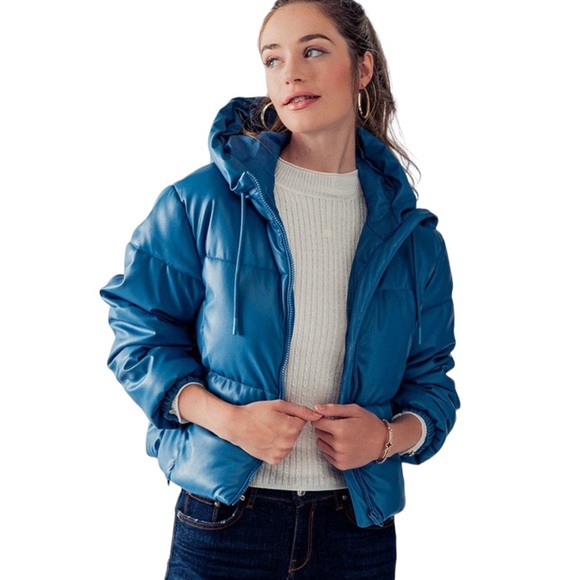 Love Tree | Jackets & Coats | Nwt 2love Tree Womens Blue Vegan Leather ...